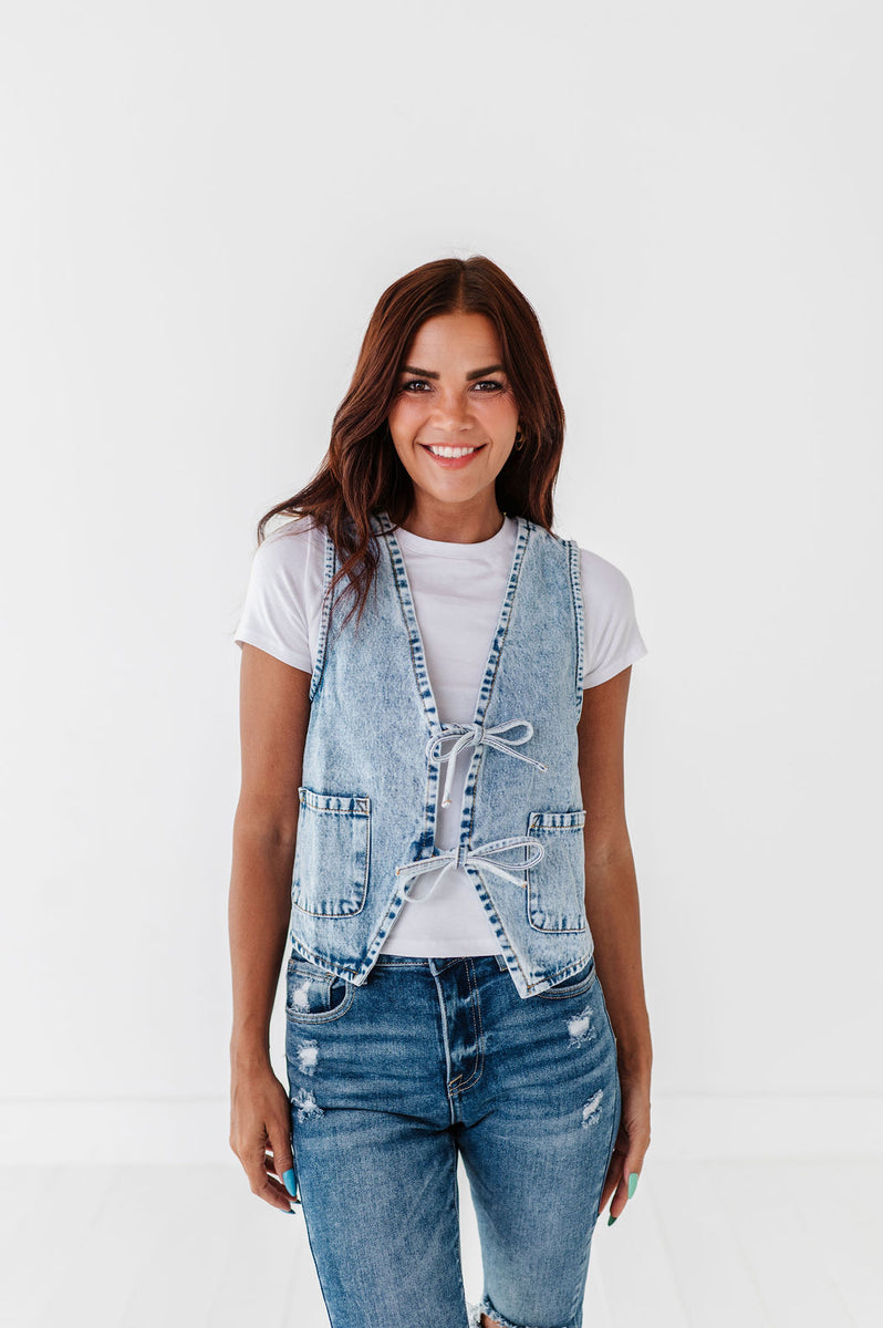 River Denim Vest - Size Medium Left – Livy&Kate Clothing