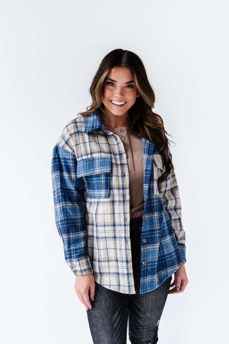 Beckham Plaid Shacket - Size Medium Left – Livy&Kate Clothing